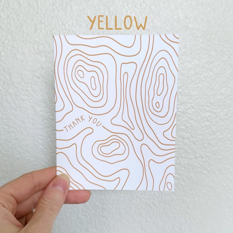 Topo Thank You Card, Map Thank You Card, Simple Thank You, Outdoors ...