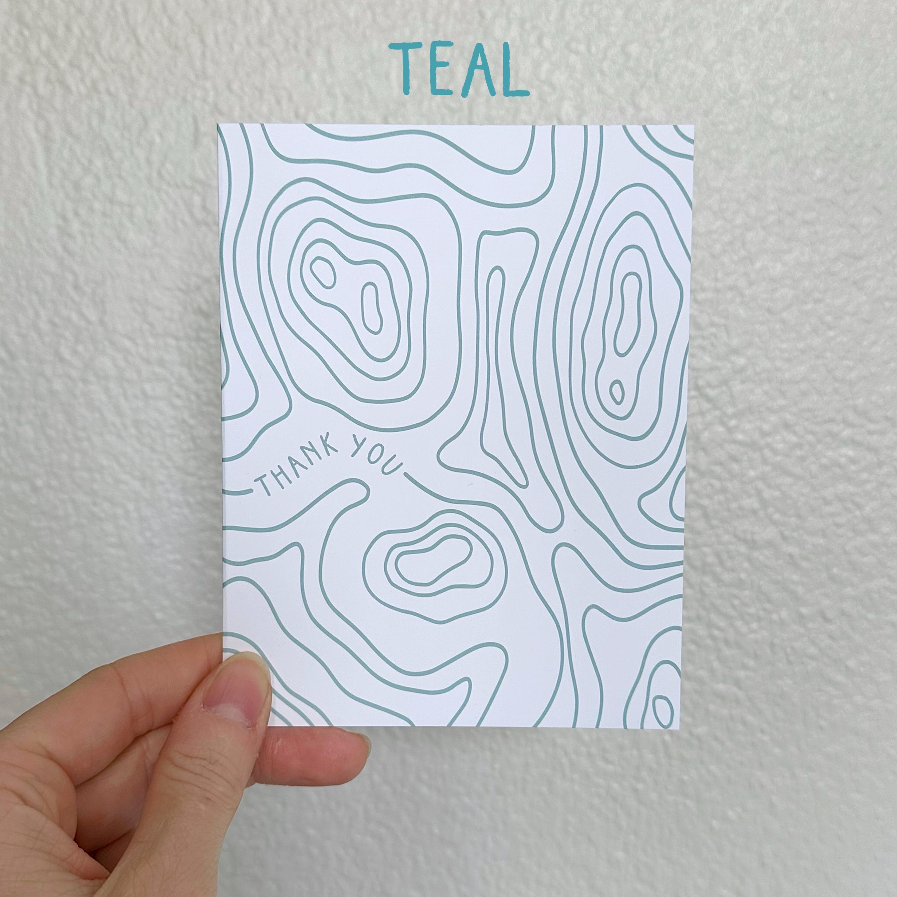 Topo Thank You Card, Map Thank You Card, Simple Thank You, Outdoors ...
