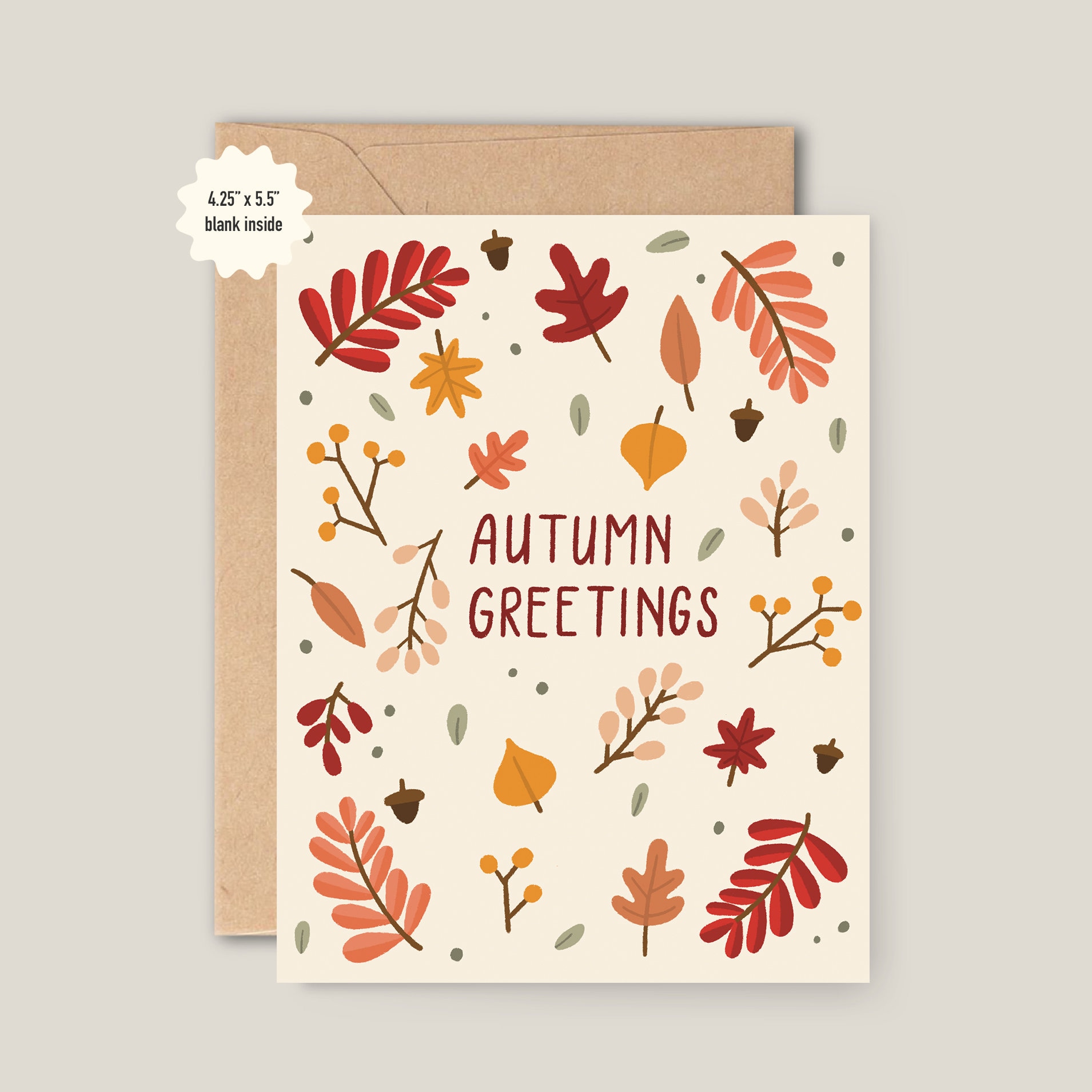 Autumn Greetings Card, Autumn, Fall Card, Holiday Card, Fall Colors ...
