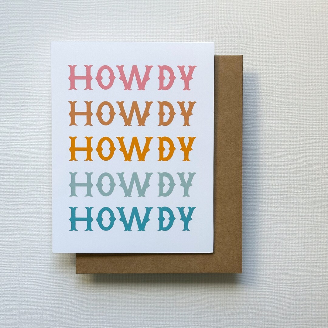 Howdy Card, Greeting Card, Just Because Card - Etsy