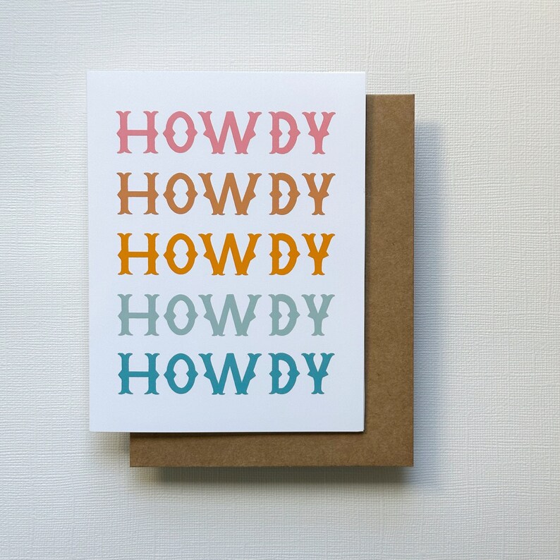 Howdy Card, Greeting Card, Just Because Card - Etsy
