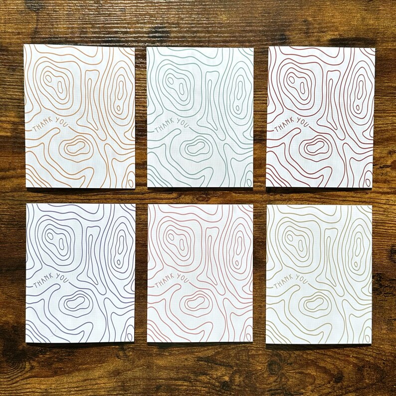 Topo Thank You Card, Map Thank You Card, Simple Thank You, Outdoors ...