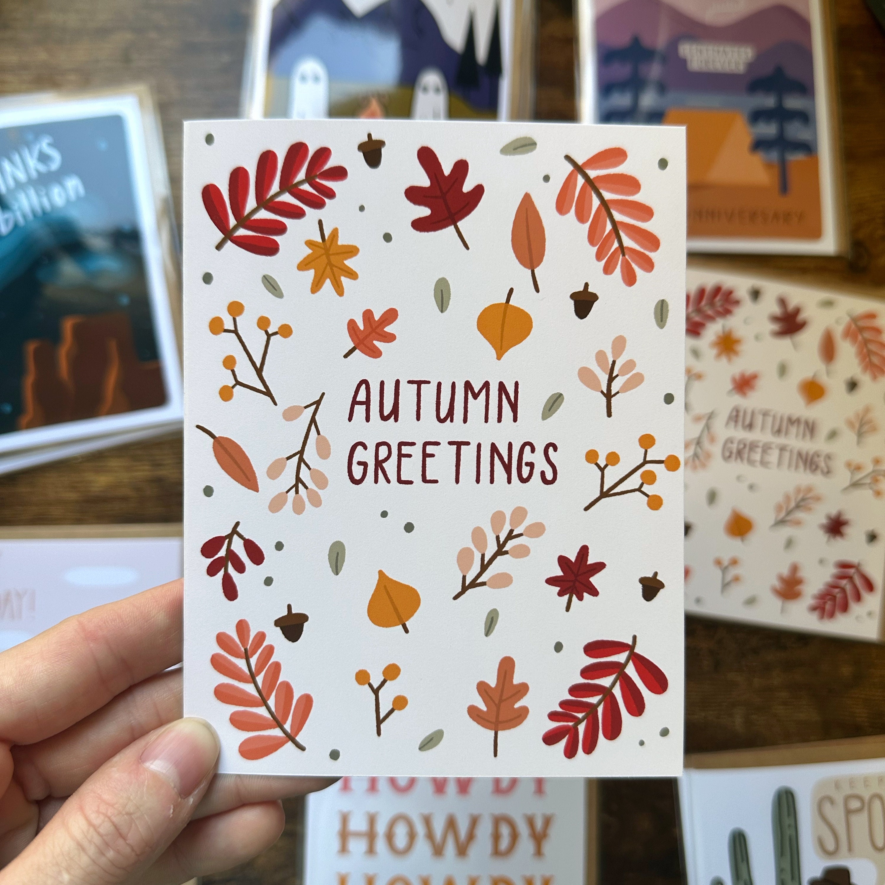 Autumn Greetings Card, Autumn, Fall Card, Holiday Card, Fall Colors ...
