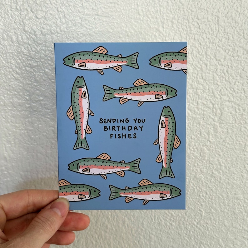 Birthday Fishes Card, Greeting Card, Birthday Card, Punny Birthday Card ...