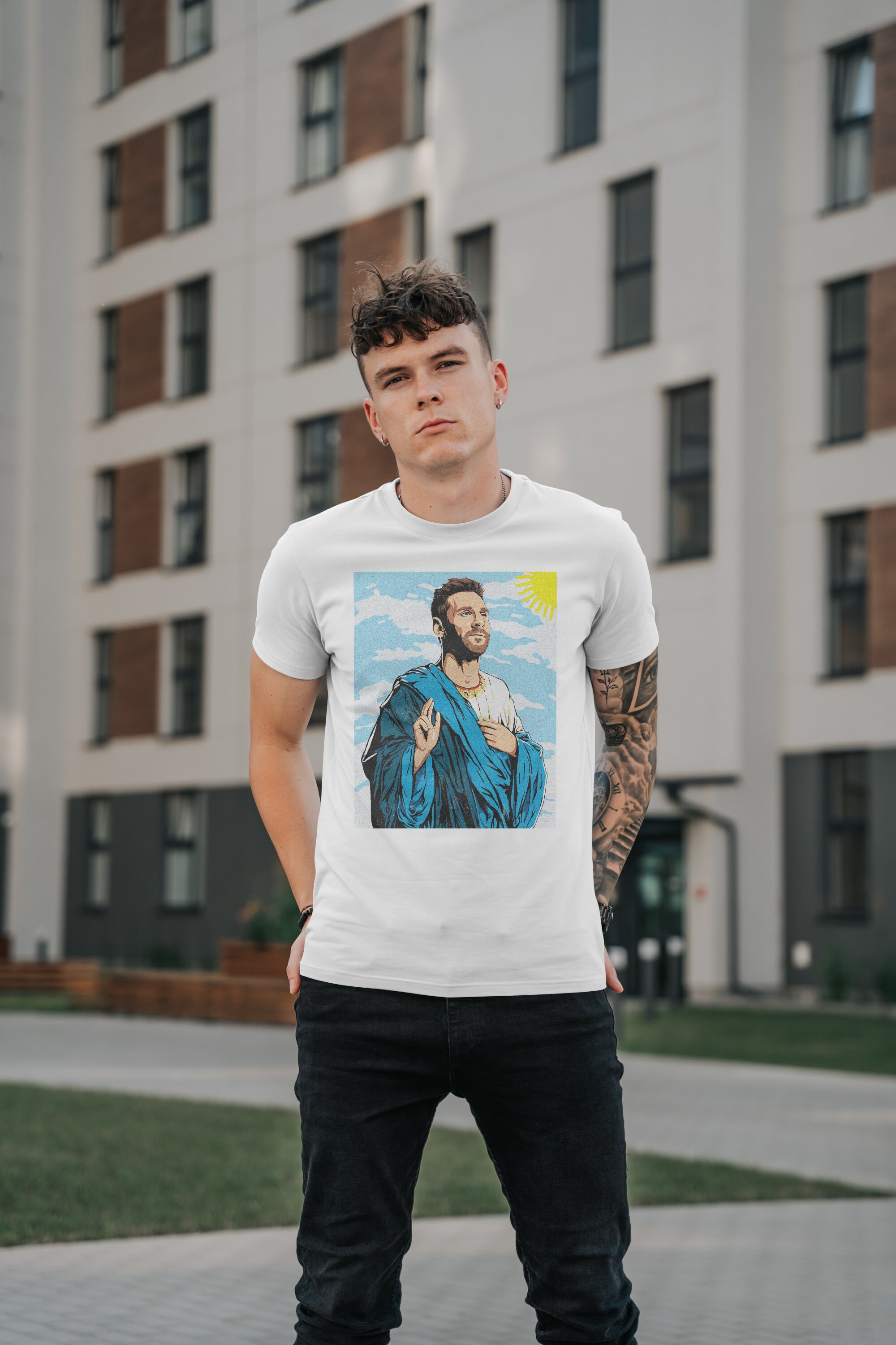 Holy Lionel Messi Soccer Graphic Shirt, Jesus of Soccer Holy Messi Tee ...