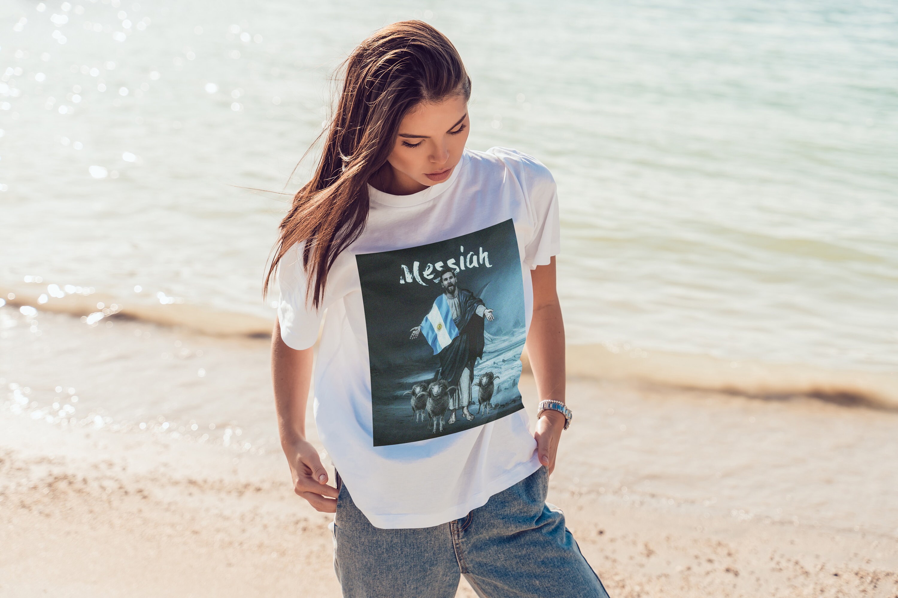 Lionel messiah Shirt, Messiah With Goats Messi Tribute Shirt, Messi ...