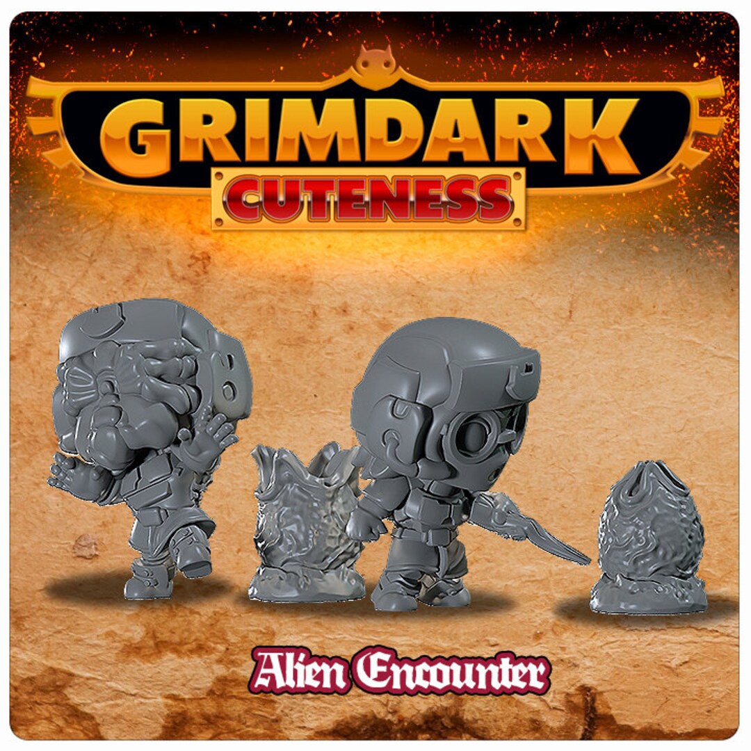 Alien Encounter| 3d Printed Chibi | Satire - Etsy