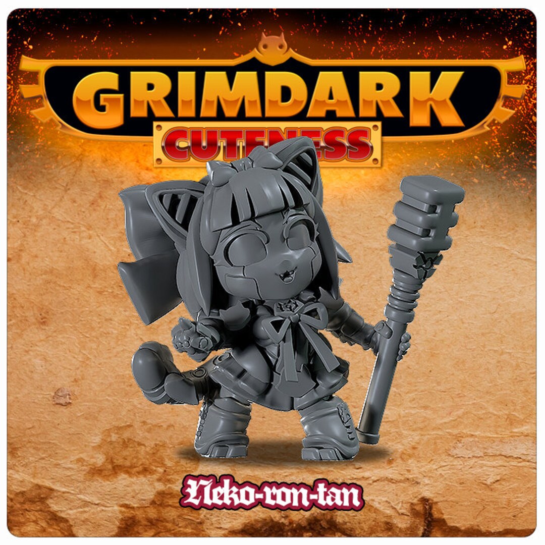 Neko-ron-tan| 3d Printed Chibi | Satire - Etsy