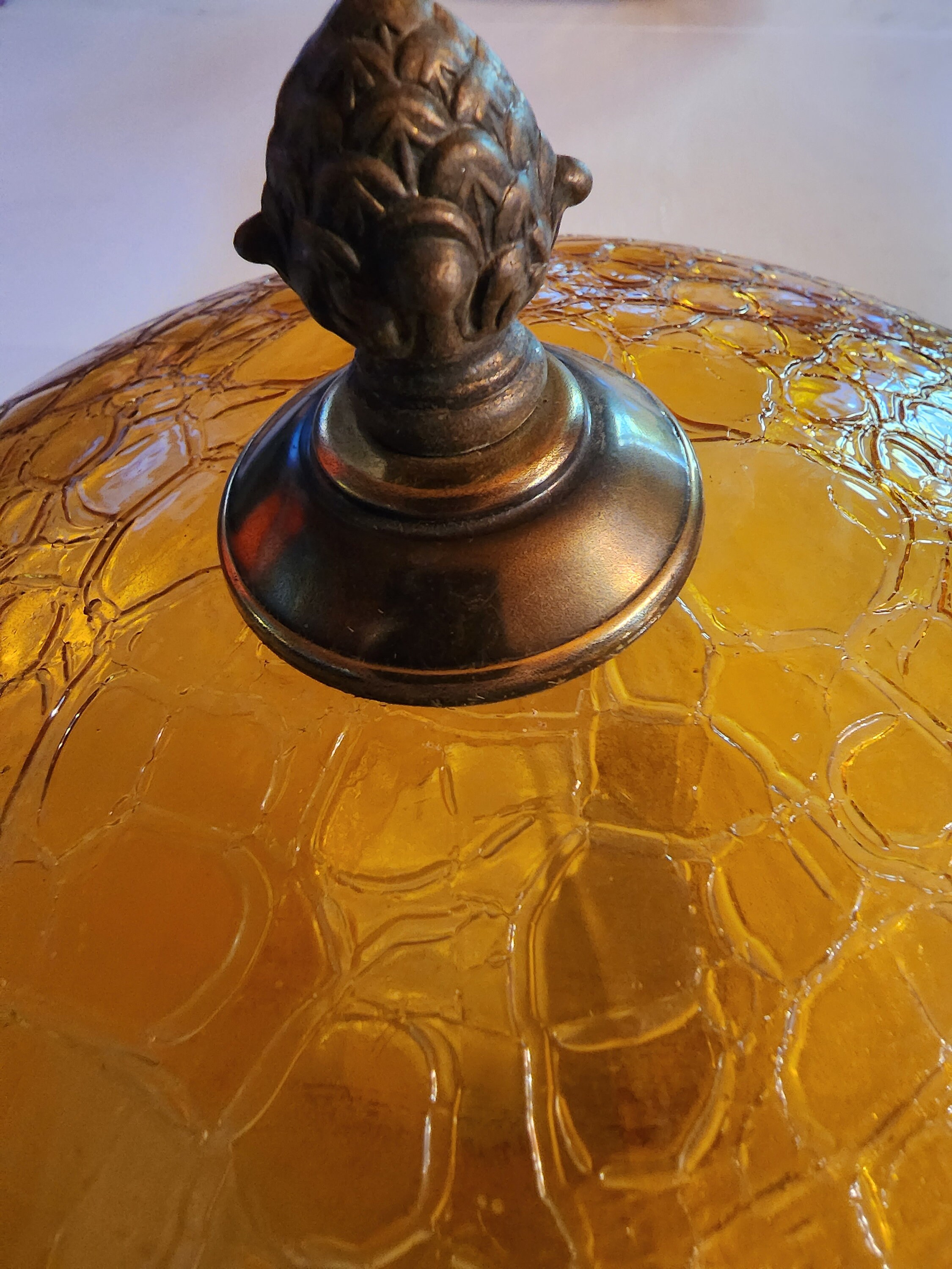 Classic Amber Cracked Glass Style From the 1970s - Etsy