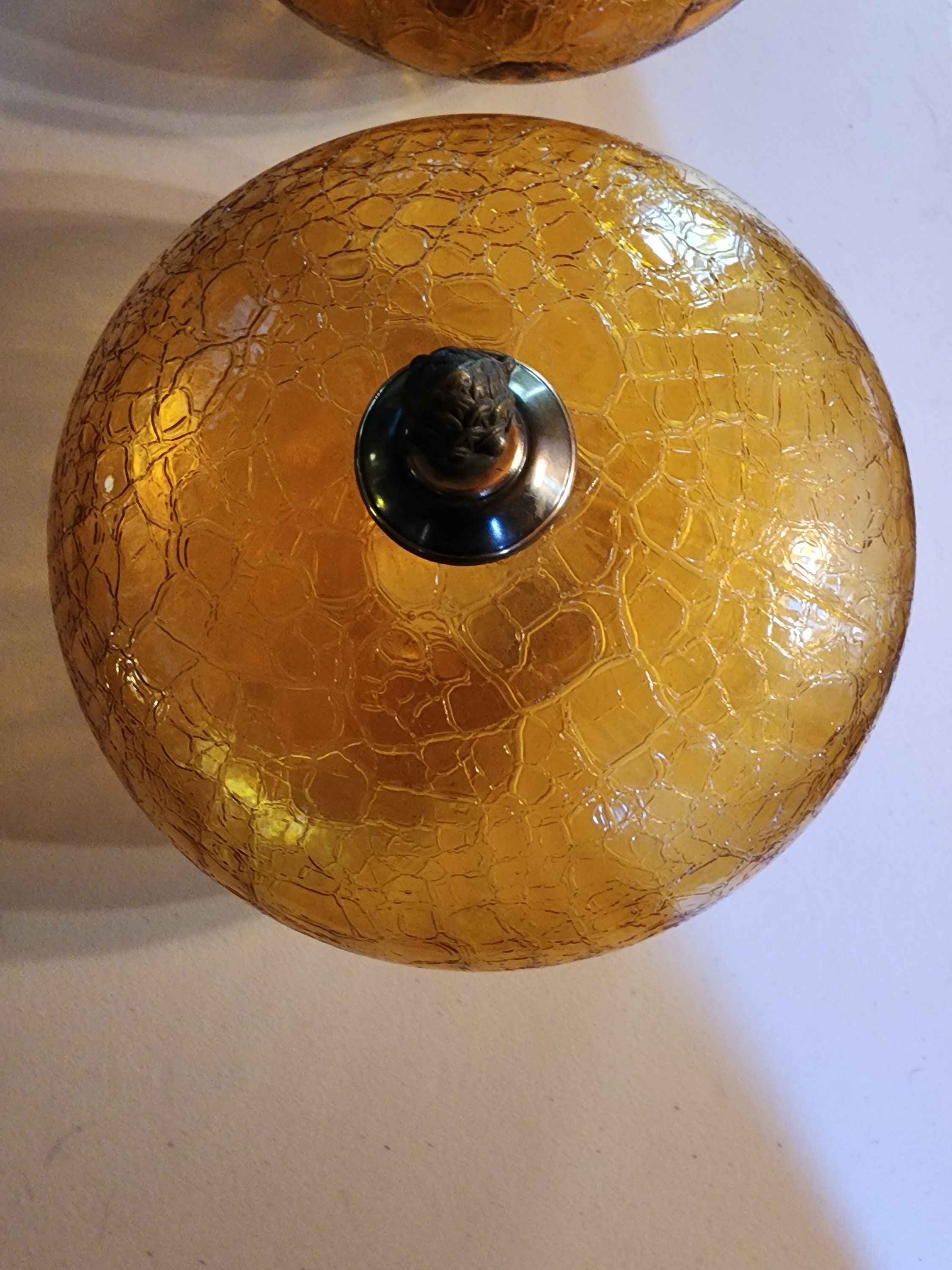 Classic Amber Cracked Glass Style From the 1970s - Etsy