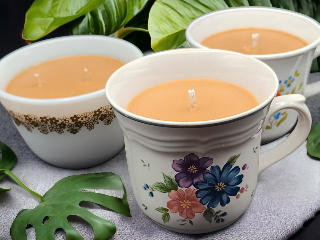 Earl Grey Tea Candle Soy/coconut Wax Candle Upcycled Mug - Etsy