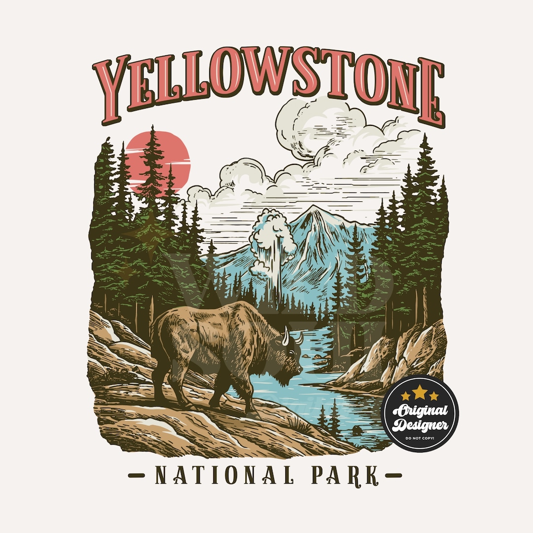 Vintage Yellowstone National Park PNG, National Park Png Design ...