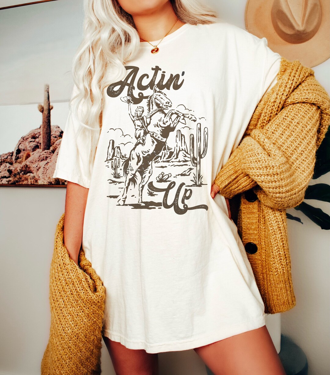 Actin' up Country Music Shirt: Vintage Graphic Tee - Etsy