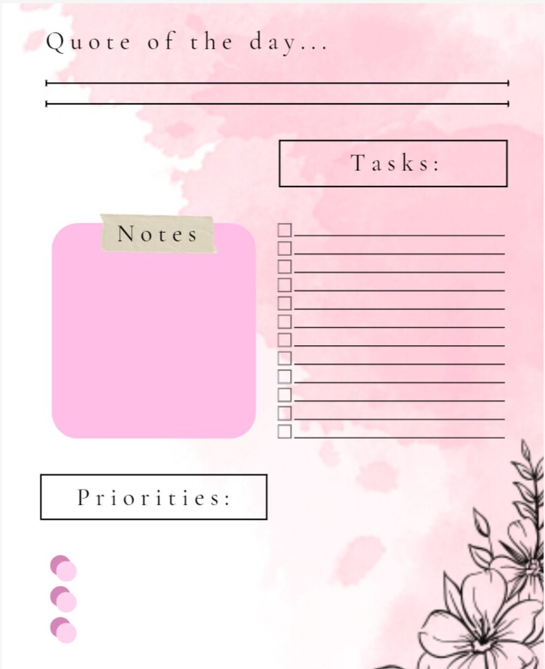 Printable Daily Planner, Personal Planner, Printable Product - Etsy
