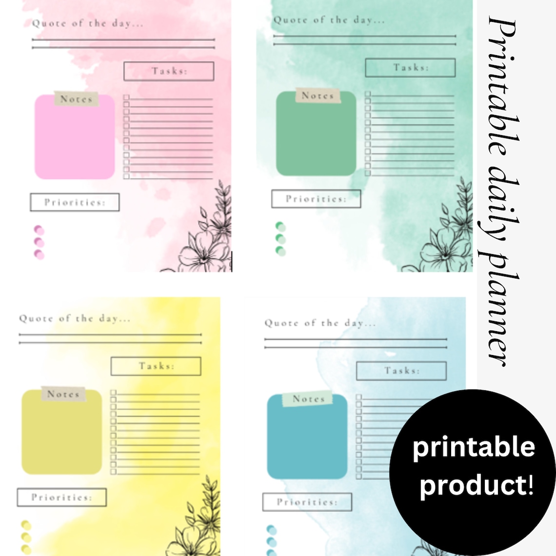 Printable Daily Planner, Personal Planner, Printable Product - Etsy