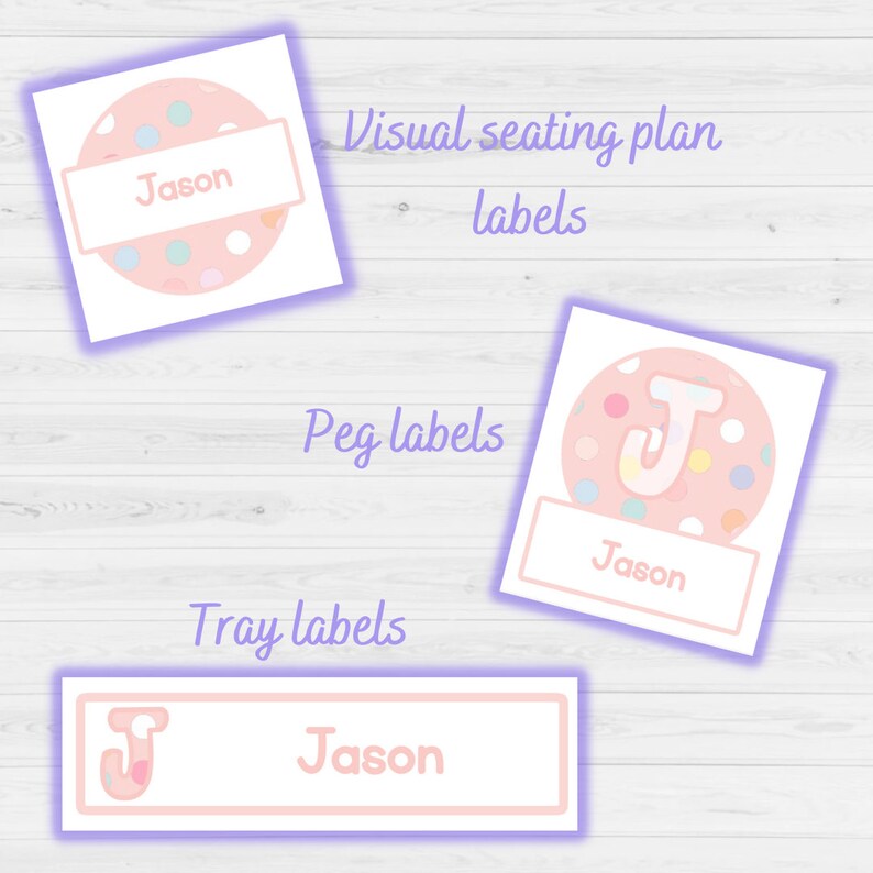 Personal Classroom Labels Pastel Polka Dot Theme - Etsy