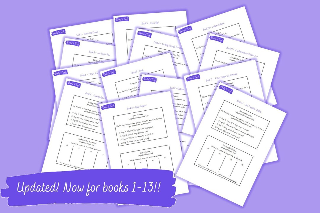 RWI Grey Storybook Independent Tasks - Etsy