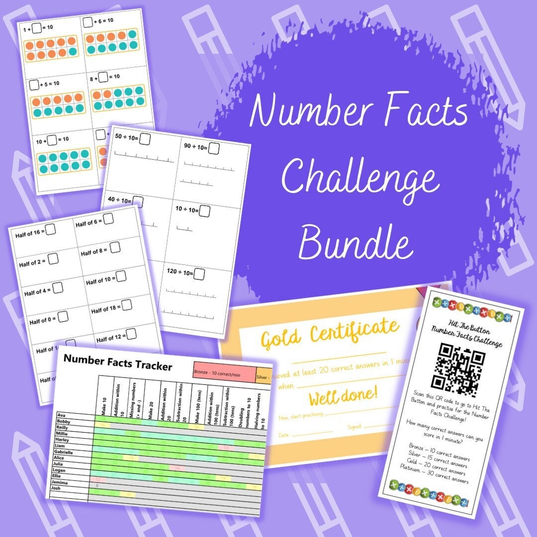 KS1 Number Facts Challenge Bundle - Etsy