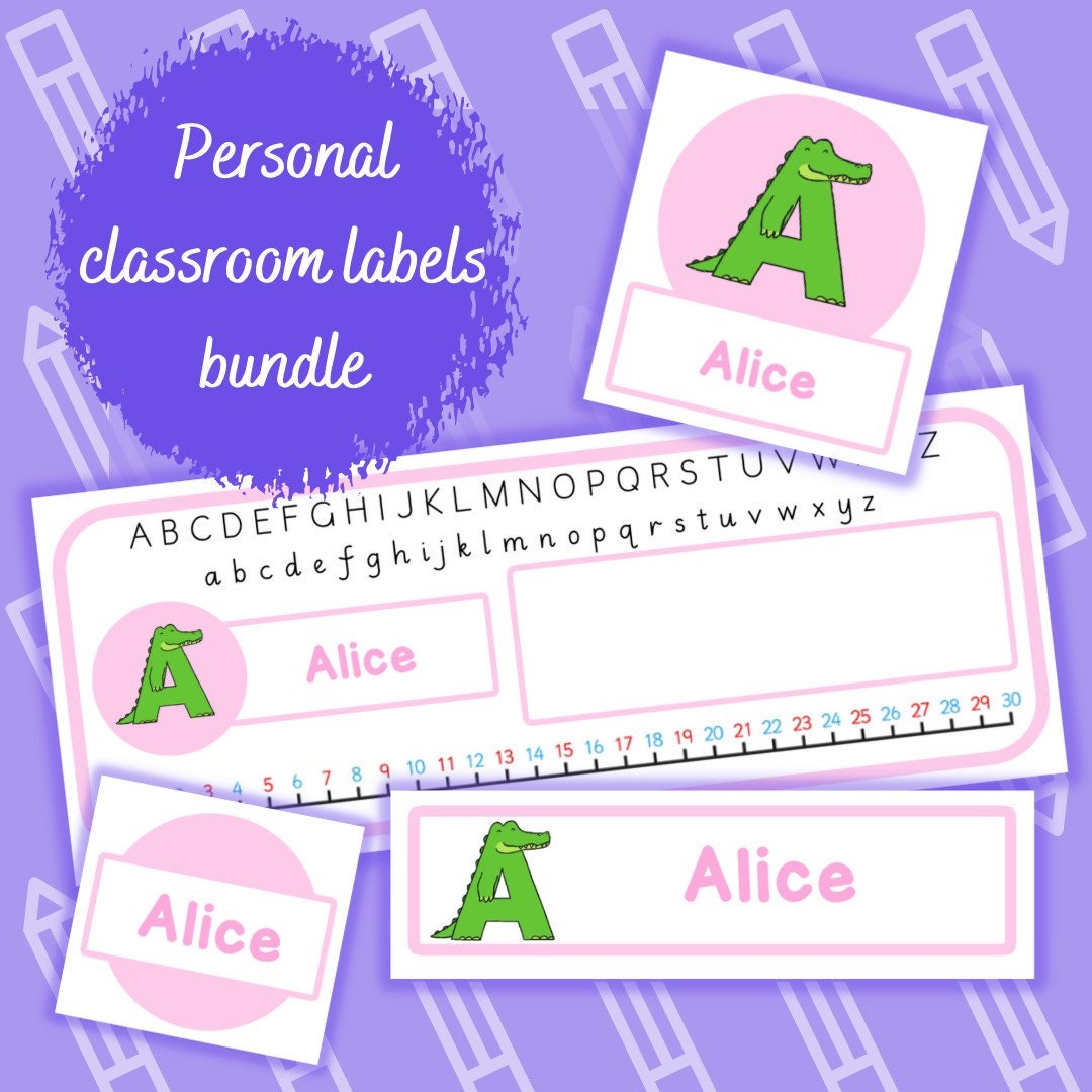Personal Classroom Labels - Animal Theme - Etsy