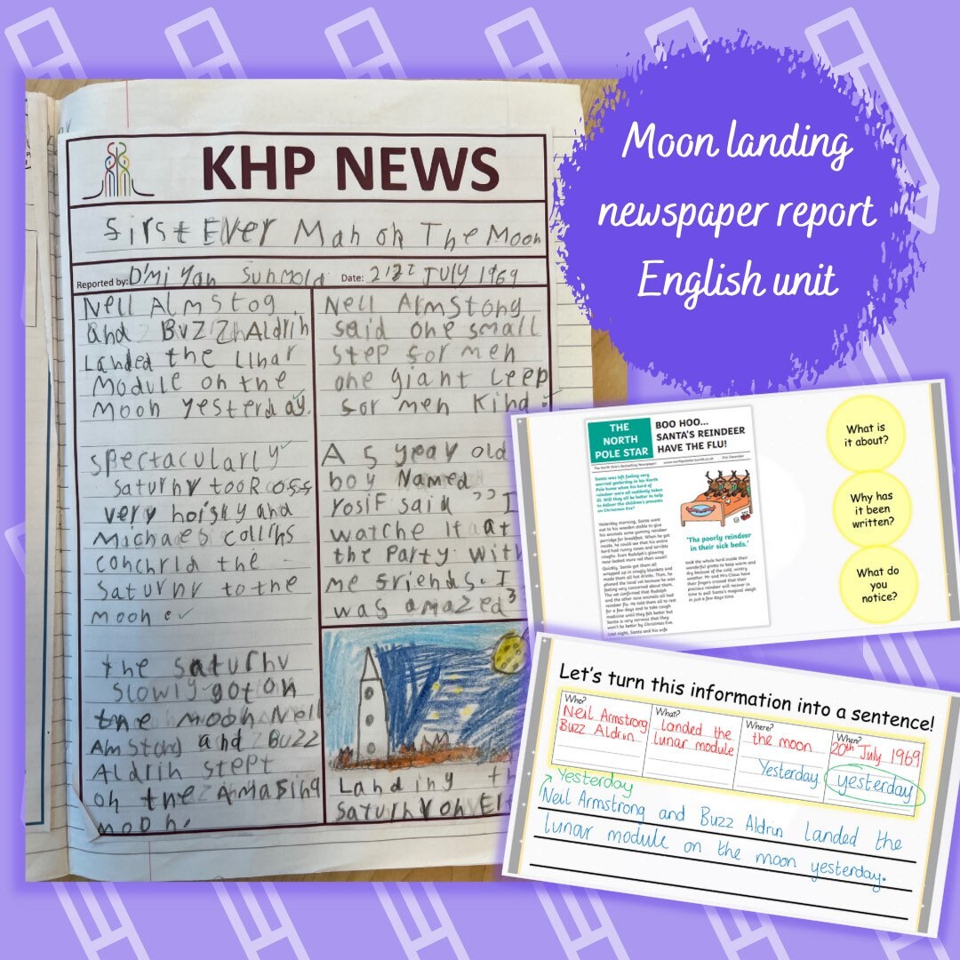 Moon Landing Newspaper Report English Unit - Etsy