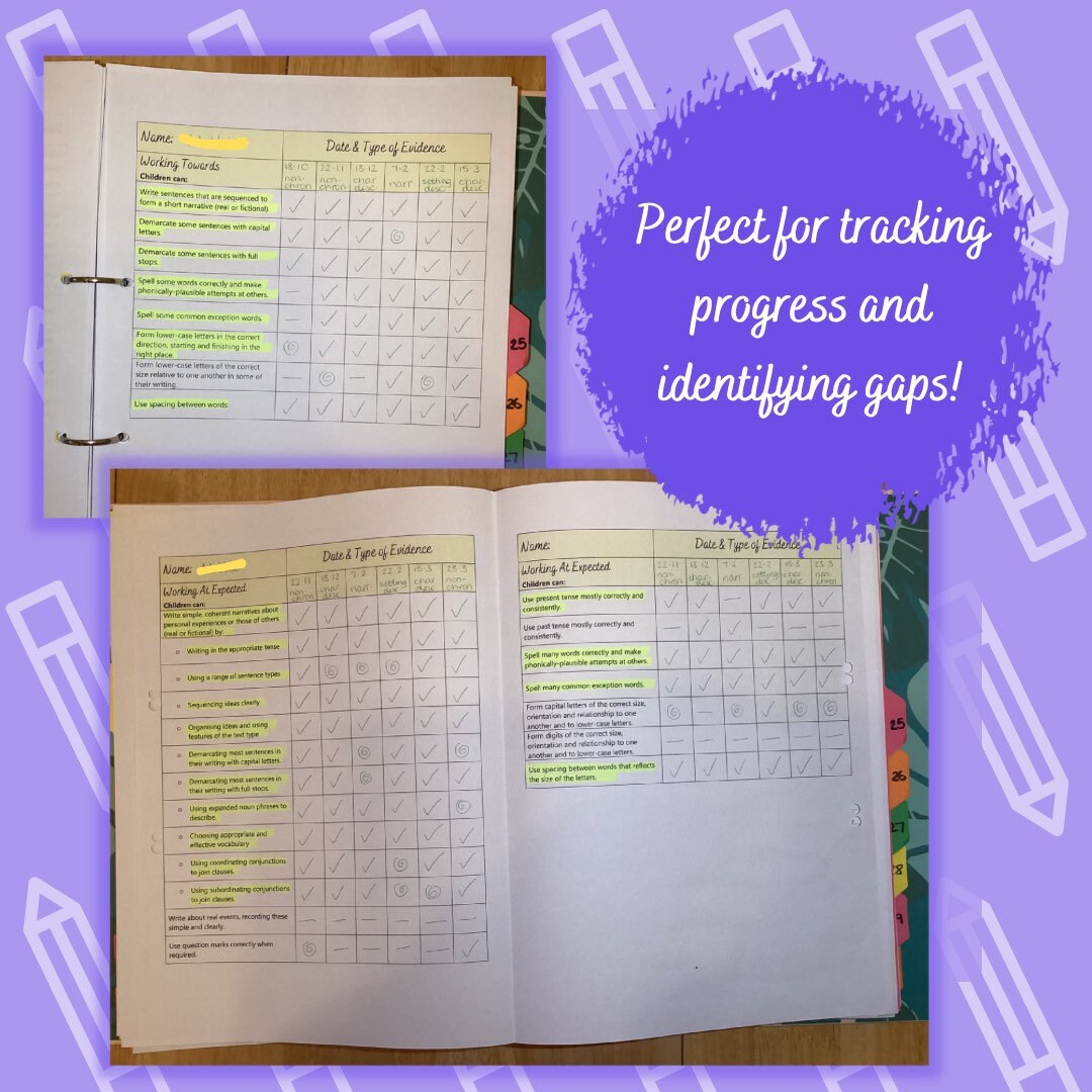 KS1 TAF Tracking Sheets - Etsy