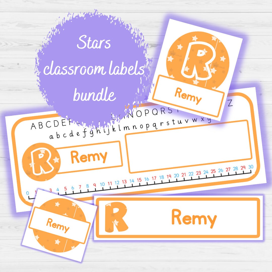 Personal Classroom Labels - Star Theme - Etsy