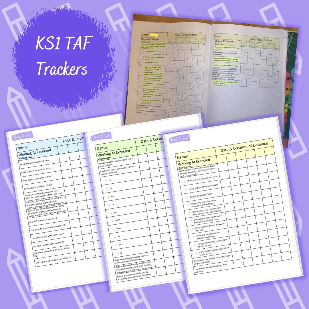 KS1 TAF Tracking Sheets - Etsy