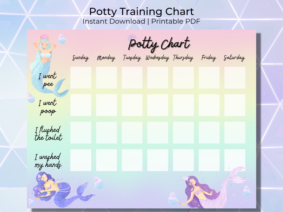 Mermaid Potty Training Chart Printable | Cute Printable Potty Chart ...