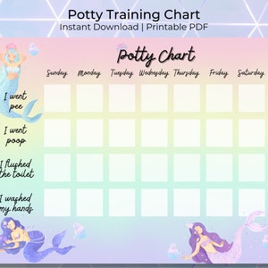 Mermaid Potty Training Chart Printable | Cute Printable Potty Chart ...