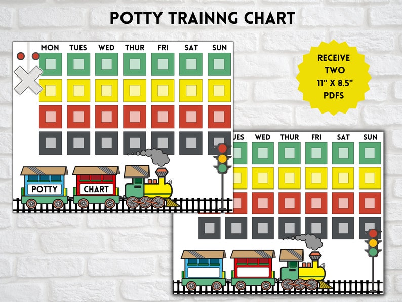 Train Potty Training Chart Printable | Print 8.5 X 11 Train Potty Chart ...