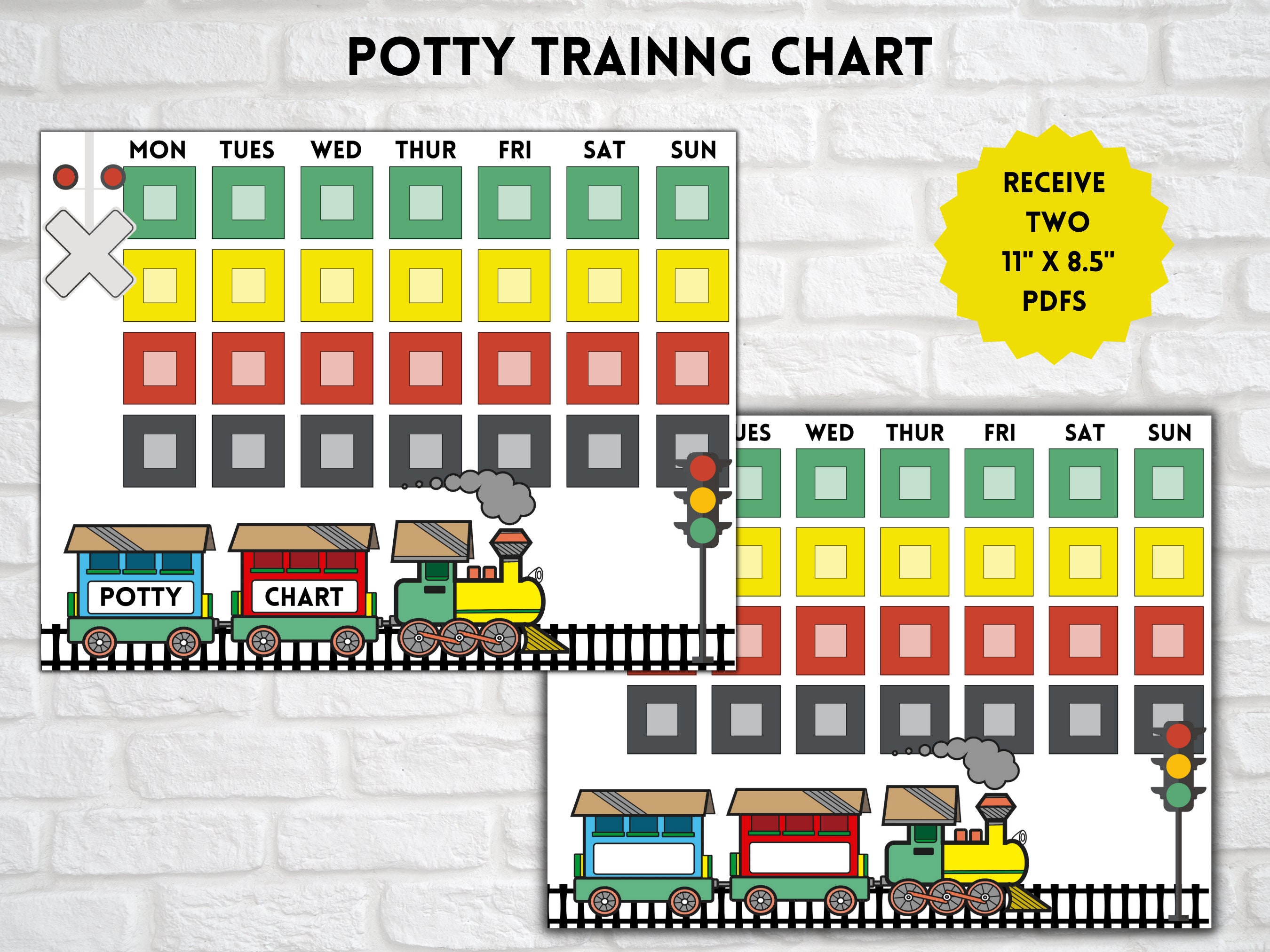 Train Potty Training Chart Printable | Print 8.5 X 11 Train Potty Chart ...