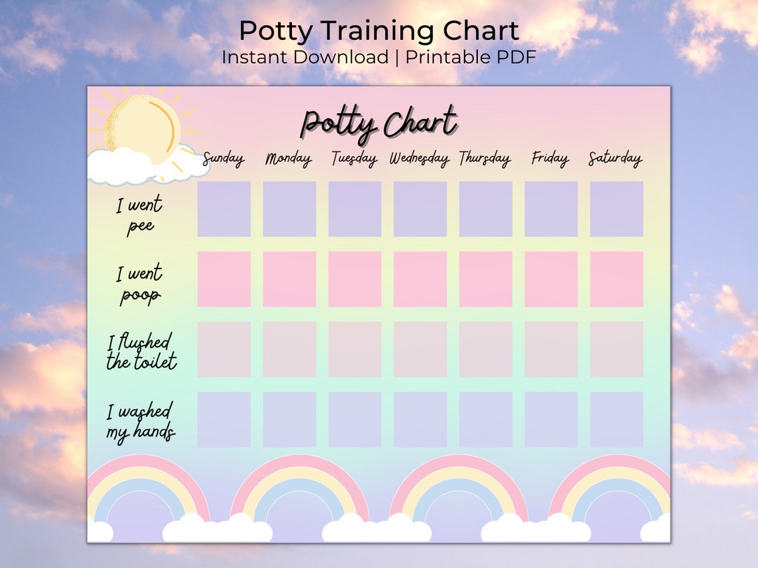Rainbow Potty Training Chart Printable | Cute Printable Potty Chart ...