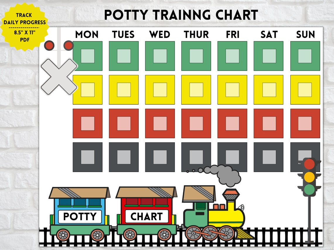 Train Potty Training Chart Printable | Print 8.5 X 11 Train Potty Chart ...