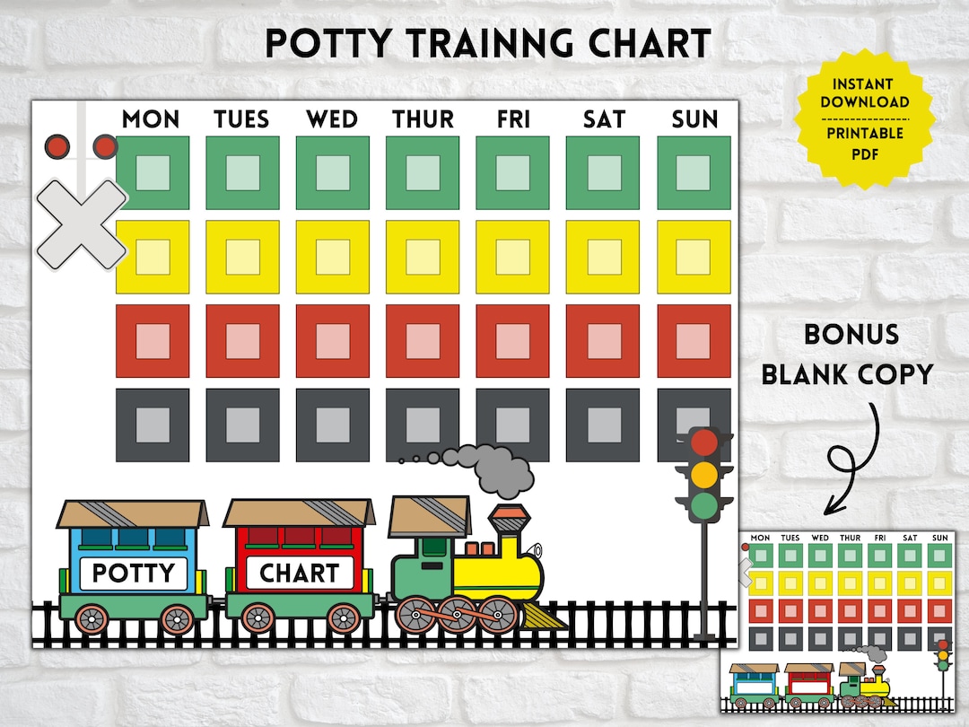 Train Potty Training Chart Printable | Print 8.5 X 11 Train Potty Chart ...