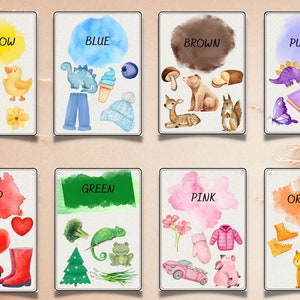 Flashcards for Kids Learning Colors Montessori Printables - Etsy