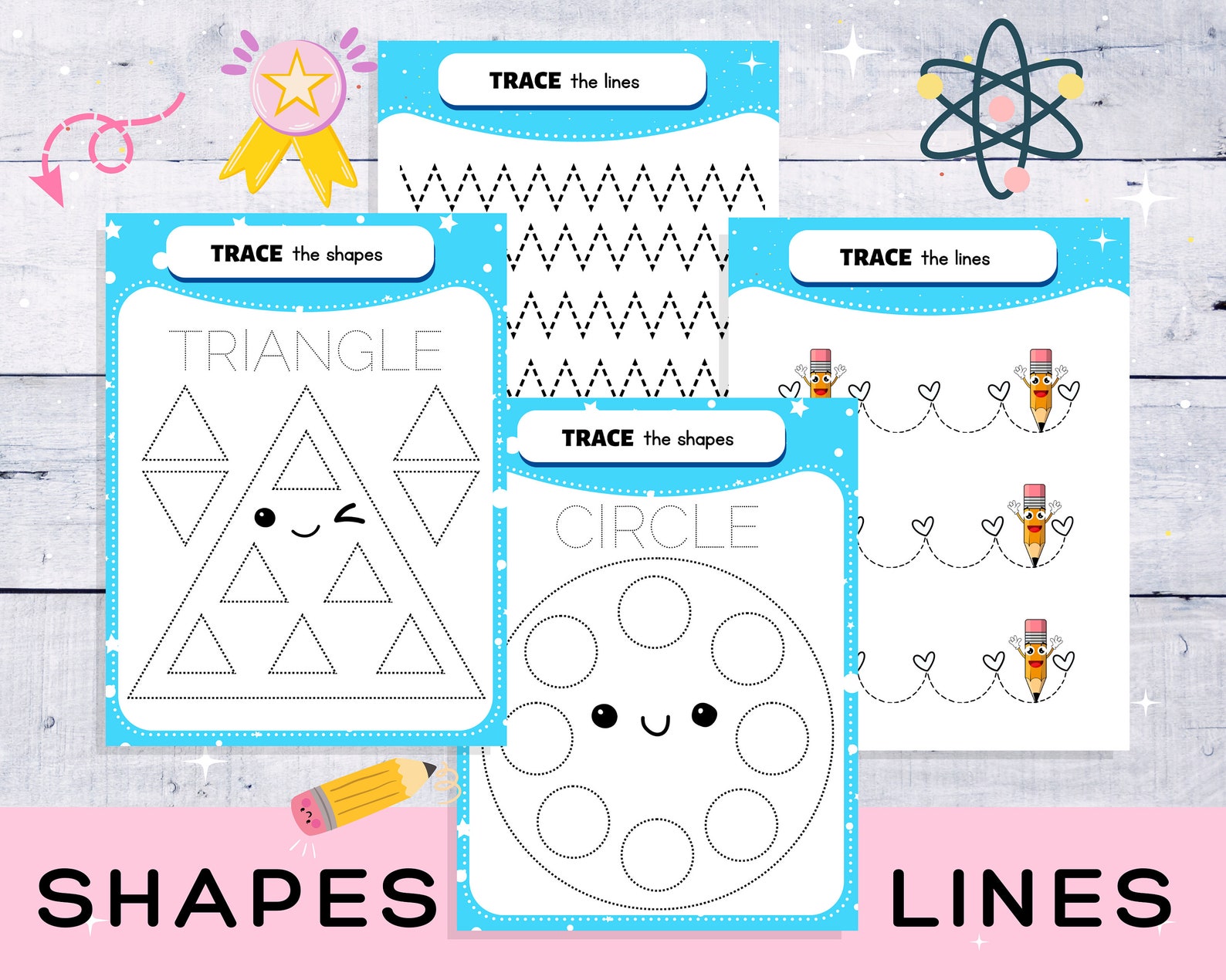 Pencil Control Practice, Early Literacy, Pre-writing Skills, Shapes ...