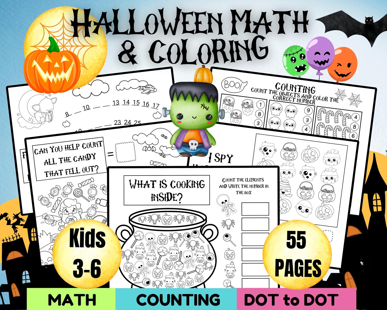 Halloween Number Worksheets, Early Learning Halloween Printables ...