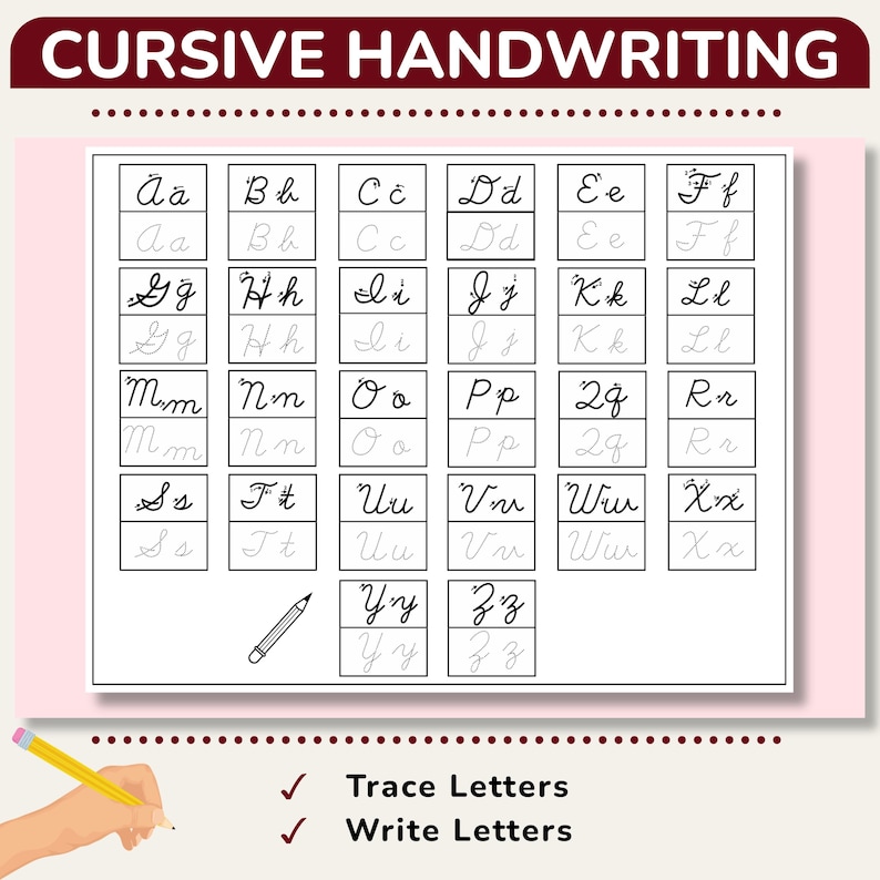 Left-handed Cursive Handwriting Worksheets for Kids - Etsy