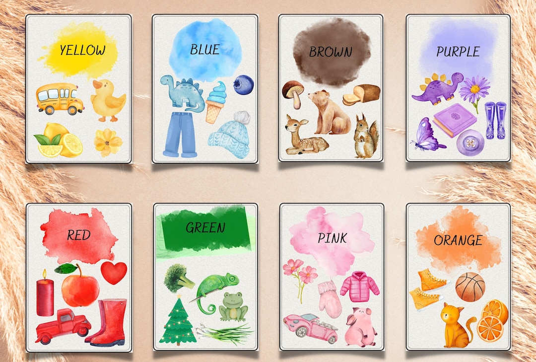 Flashcards for Kids Learning Colors Montessori Printables - Etsy
