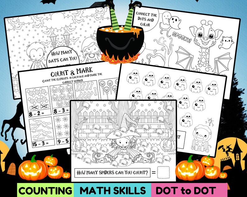 Halloween Number Worksheets, Early Learning Halloween Printables ...