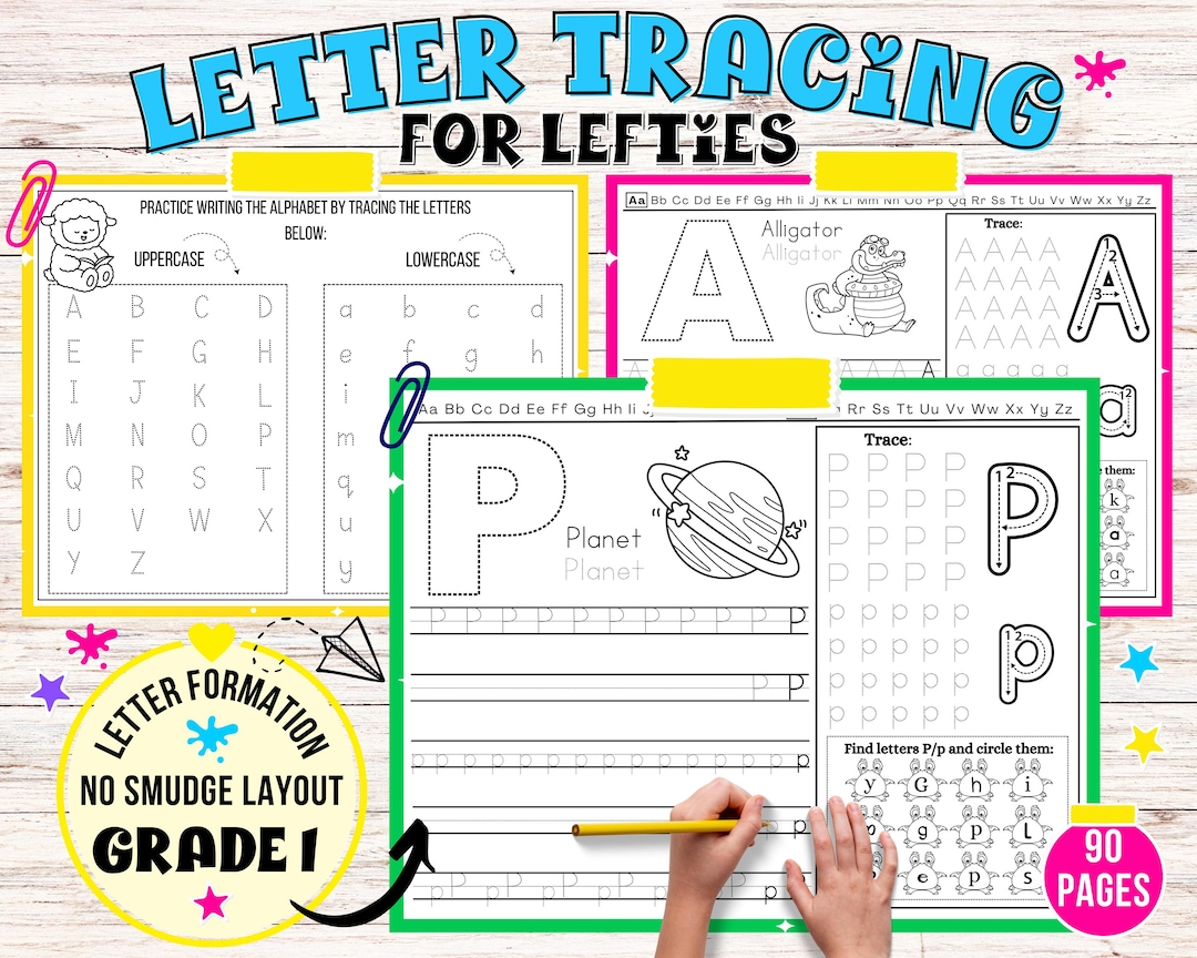 Letter Tracing for Lefties, Writing Practice for Lefties, Grade 1 ...