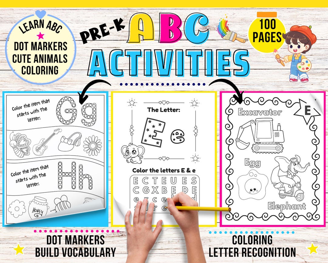 Toddler Alphabet Learning Workbook: Pre-k Letter Practice (PDF Download ...
