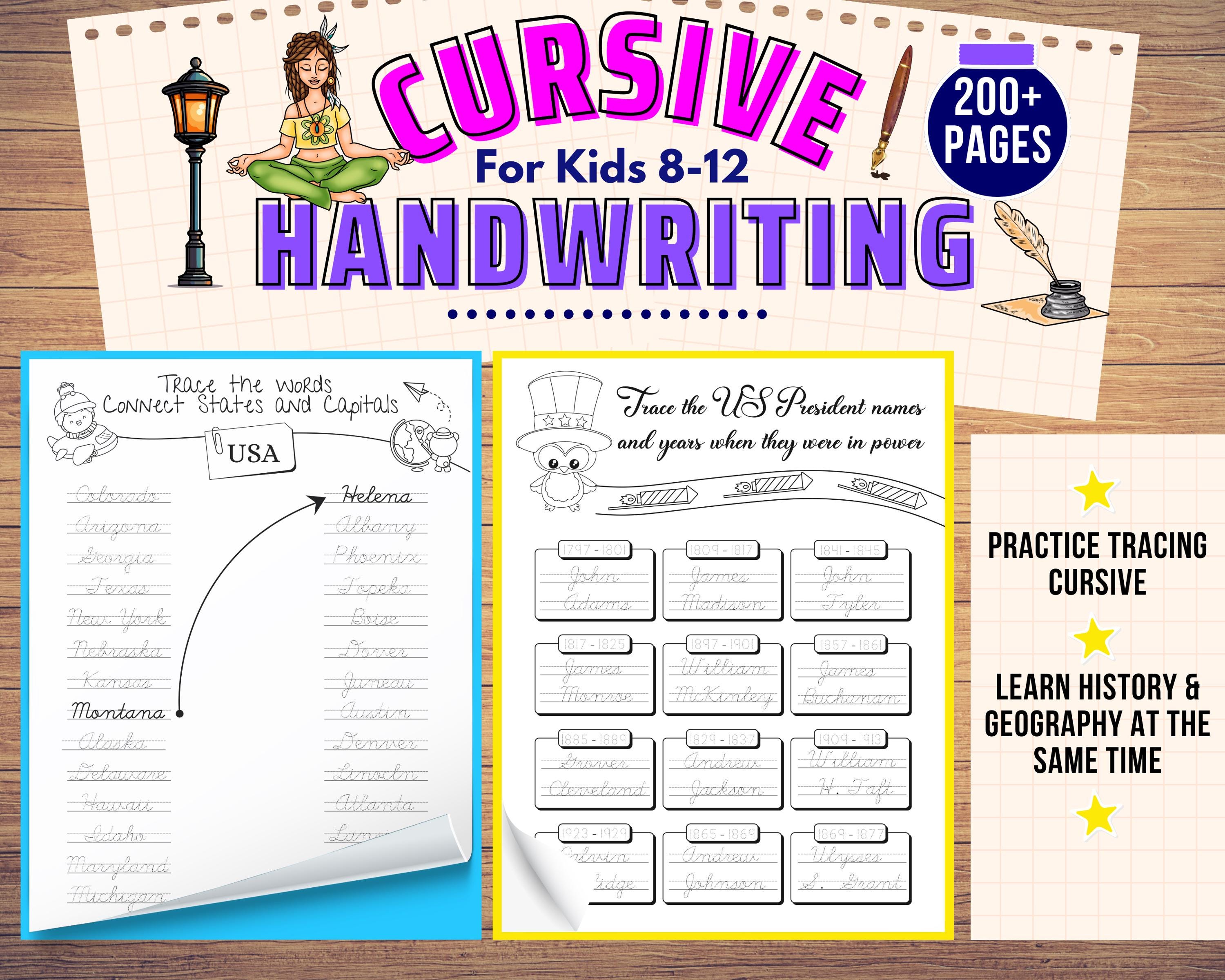 Cursive Handwriting Workbook Bundle for Kids 8-12 (PDF Download) - Etsy