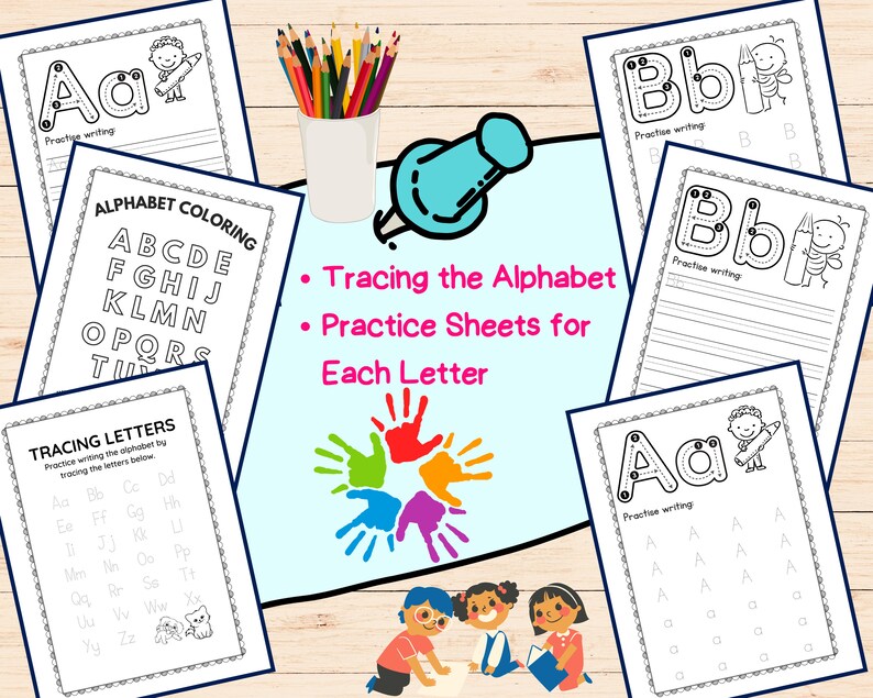 Handwriting Practice Sheets, Letter Tracing, Pencil Control, Alphabet ...