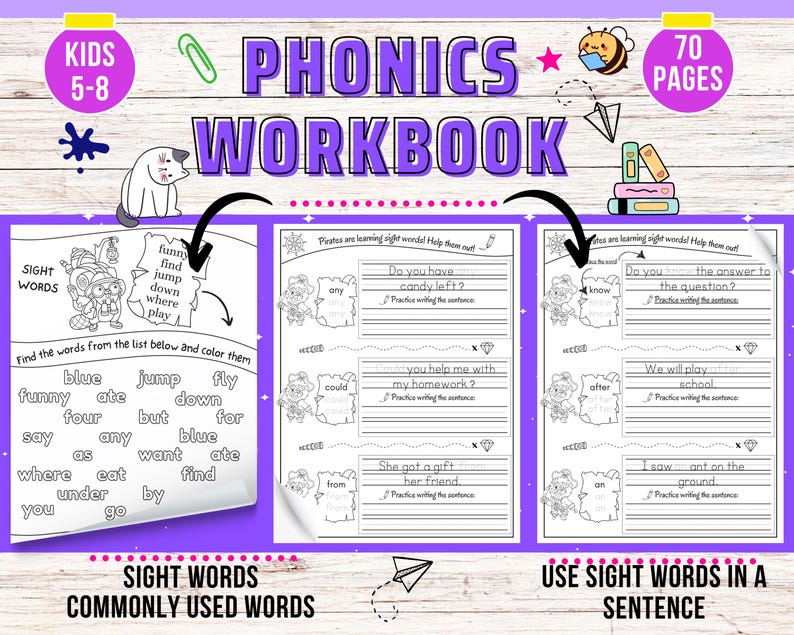 Grade 1-2 Phonics Worksheets: Letter Reversal & Spelling (PDF) - Etsy