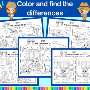 Spot the Difference Digital Worksheets for Kids, Fun Activity for ...