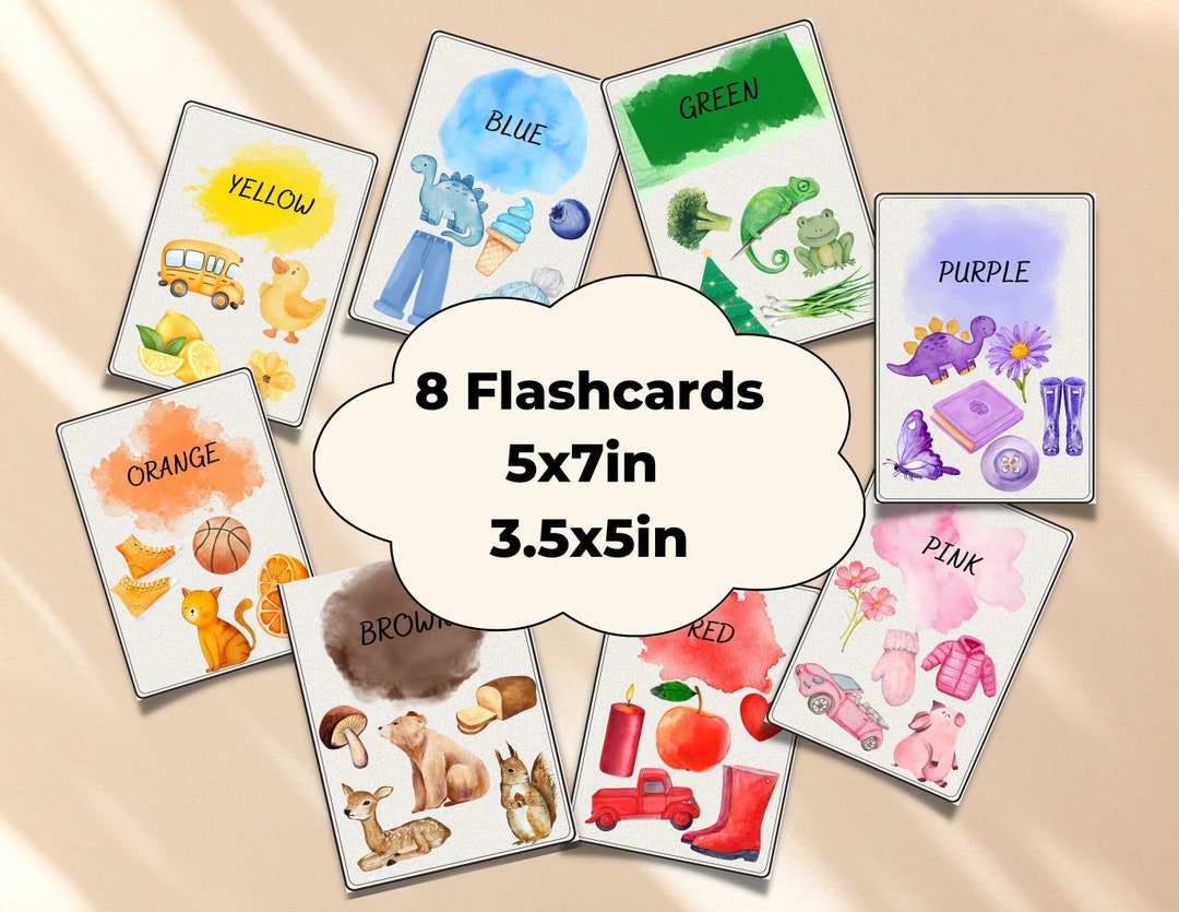 Flashcards for Kids Learning Colors Montessori Printables - Etsy