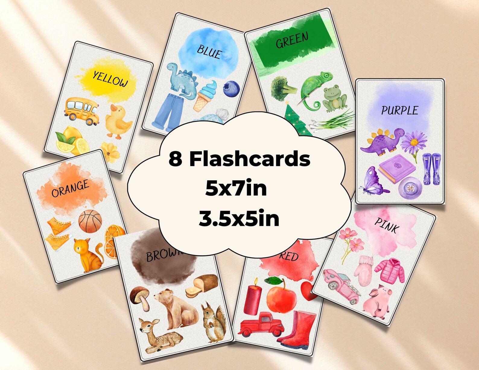Flashcards for Kids Learning Colors Montessori Printables - Etsy