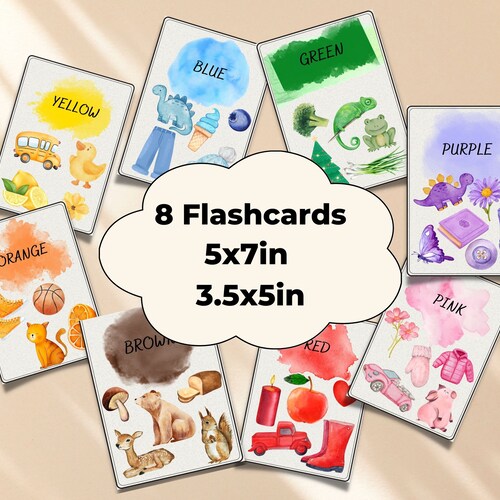 Flashcards for Kids Learning Colors Montessori Printables - Etsy