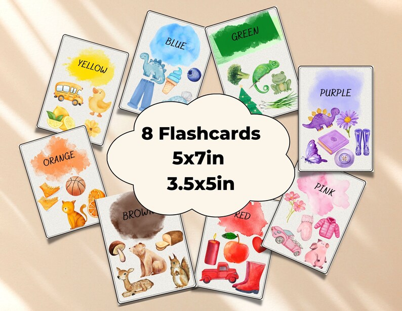 Flashcards for Kids Learning Colors Montessori Printables - Etsy